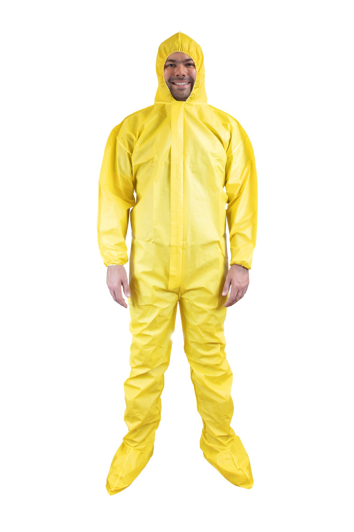 Yellow Nova-Chem Chemical Coverall Attached Hood & Boots – Novus